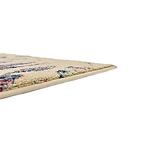 Unique Loom Positano Collection Coastal Modern Coral Lobster Shells Light Blue Area Rug (9' x 12')