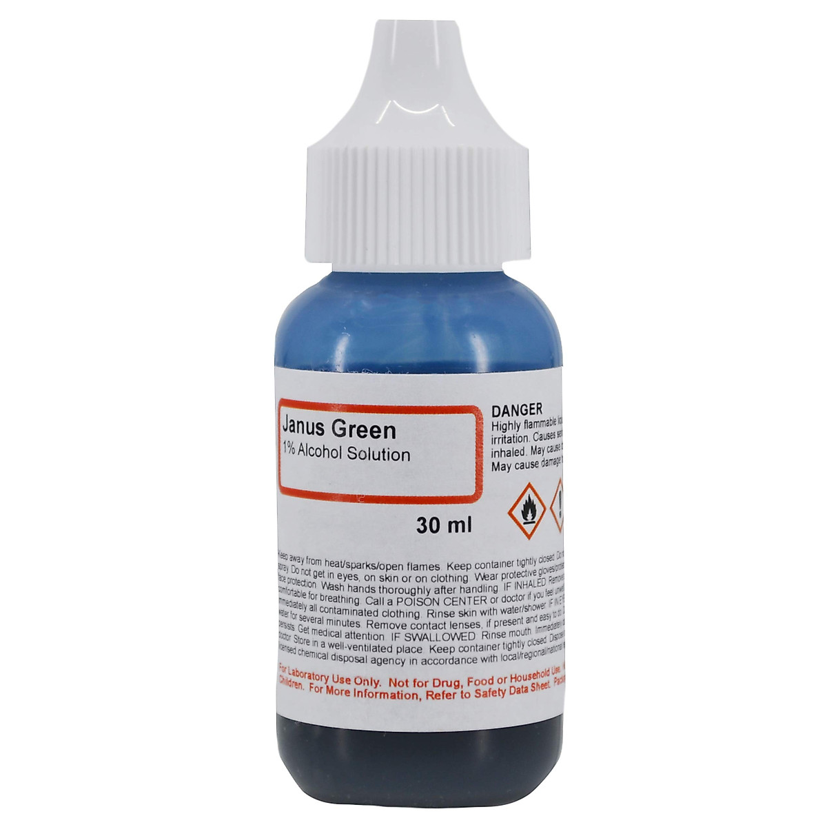 Janus Green, 1% Alcohol Solution, 30mL (1 fl oz) - Excellent for Microbiology Labs - The Curated Chemical Collection by Innovating Science