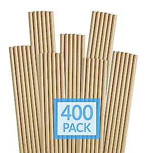 Reli. 400 Pack Paper Straws (Kraft Brown) | Paper Straws for Drinking - Disposable, Biodegradable/Eco-Friendly | Brown Drinking Straws for Crafts, Party Decoration/Supplies, Restaurants, Juice