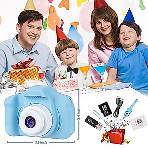 Kids Digital Camera, Toddler Camera, Kid Camera with 2 Inch Screen and 32Gb SD Card, Camera for Kids, Toys for 5 Year Old Girls, Birthday Gifts Christmas Toy for 3 4 5 6 7 8 Childs Boys(Blue)
