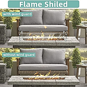 Uniflasy Fire Pit Glass Wind Guard 31"x 12"x 6" Flame/Wind Guard Fence Tempered Glass for Fire Pit Burner Pans Rectangle Outdoor Clear Tempered Glass Flame Shield for Fire Pit Table, 5/16" Thick
