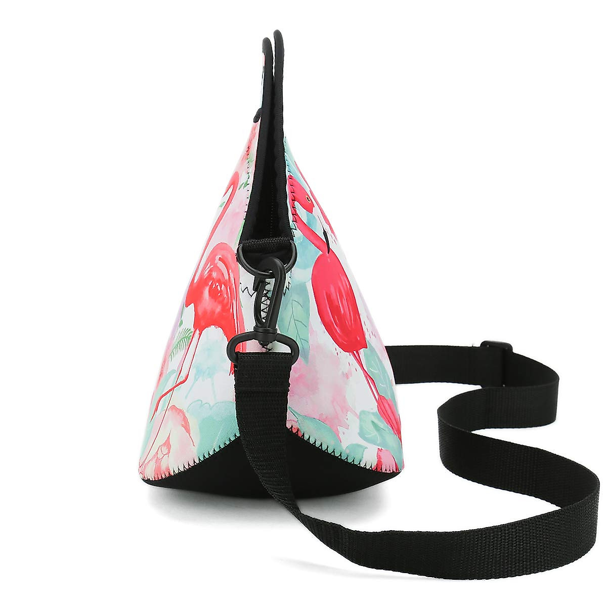 HAPLIVES Insulated Neoprene Lunch Bag Tote with Detachable Adjustable Shoulder Strap Thermal Waterproof Outdoor Picnic Work,Office,Lunch Box For Adult(Two Flamingos)