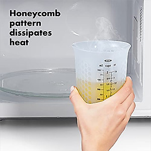 OXO Good Grips 3 Piece Squeeze & Pour Silicone Measuring Cup Set, Blue