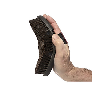 LeMieux Flexi Hair Body Brush for Horses - Black - Natural Bristles - Ergonomic Shape - One Size