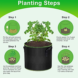 MEKOLIFE Grow Bags 6 Pcs - 5 Gallon Grow Bags with Durable Handles, Thickened Nonwoven Grow Bag to Grow Vegetables, Grow Bags 5 Gallon for Outdoor Fruits Flowers Potato Tomato Planting