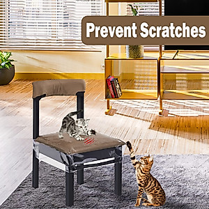 4 Pack Plastic Seat Covers, Plastic Chair Covers for Dining Room Chairs, Stain, Water and Kitty Scratch Resistant Clear Pvc Chair Protector with Adjustable Strap for Most 18" - 20" Standard Chair