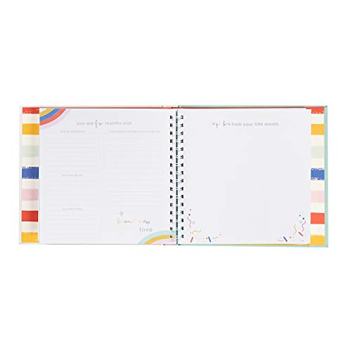 C.R. Gibson Rainbow ''A Book of Baby's Firsts'' Baby First Year Memory Book with Ink Pad, 36 Pages, 9.5'' x 9''