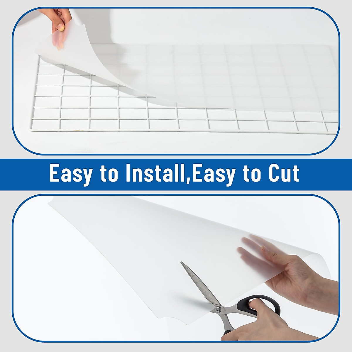 Frienda Set of 10 Wire Shelf Liner 16 x 36 Inch Heavy Duty Shelf Liners Packed Flat for Wire Shelving, Waterproof Non Adhesive Plastic Mat for Metal Rack Kitchen Shelves, Shoe Rack