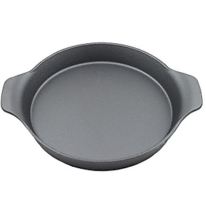 Sunrise Kitchen Supply Round Cast Iron w/Handles and Rubberwood Underliner Set (8")