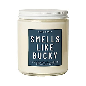 CE Craft Smells Like Bucky Barnes Candle - Midnight Musk Scent - Gift for Her, Prayer Candle, Scented Soy Wax Candle for Home | 9oz Clear Jar, 40 Hour Burn Time, Made in the USA