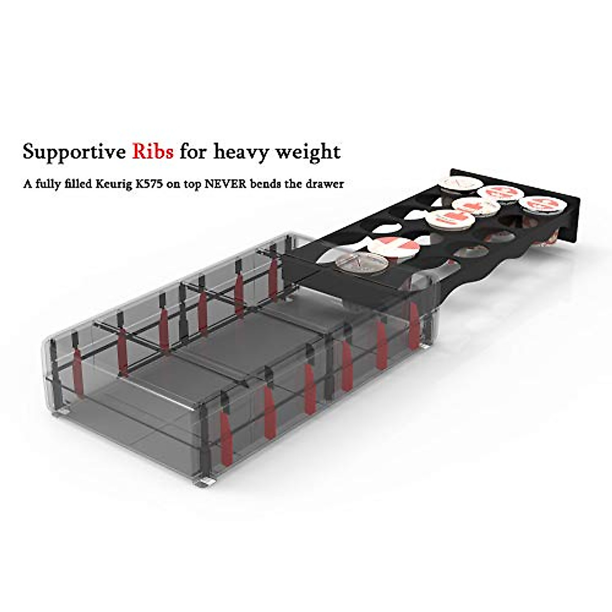 EVERIE Coffee Pod Holder Drawer Compatible with Keurig K Cup Pods (Holds 18 Pods)