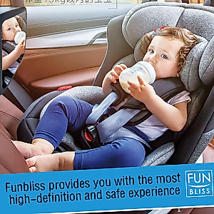 Funbliss Baby Mirror for Car, Safety Car Seat Mirror for Baby Rear Facing with Anti-vibration, Shatterproof, Crash Tested and Certified,Black