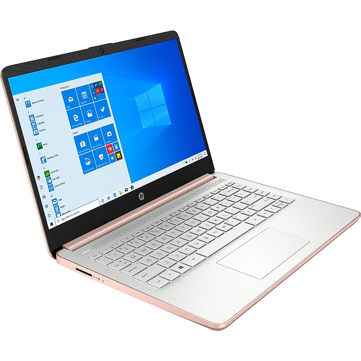 hp Newest Stream 14" HD SVA Laptop Computer, Intel Celeron N4000 Processor, 8GB RAM, 128GB Space(64GB eMMC+64GB MSD), Office 365, HDMI, USB-C, Windows 10, Rose Gold, AllyFlex MP, Online Class