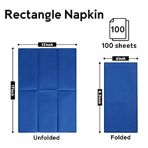 100 Pack Navy Blue Napkins Disposable Linen Feel Guest Towels, Cloth Like Dinner Napkins Absorbent Paper Napkins Disposable Hand Towels for Bathroom, Dinner, Wedding, Party, Events