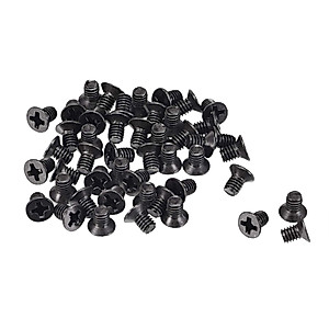 uxcell M2.5 x 4mm Phillips Screw Fasteners Black for Laptop PC TV Fan Switch 350pcs