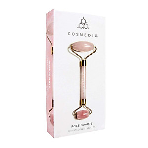COSMEDIX Rose Quartz Crystal Face Roller for Wrinkles and Lifting - Eye Roller, Ice Roller for Face & Eye Puffiness Relief - Instant Face Lift - Beauty & Personal Care - Skin Care Tools
