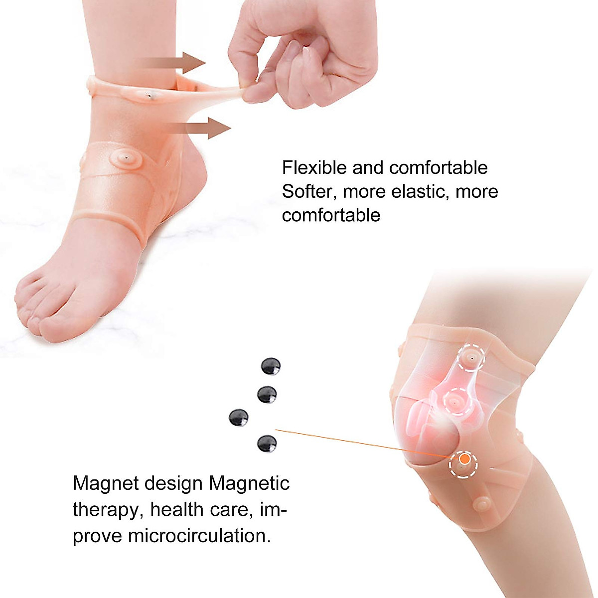Magnetic Ankle Brace Breathable Strong Ankle Brace for Sprained Ankle Stabilize Ligaments Prevent Re Injury Compression Ankle Brace Men Women with Adjustable Wrap Ankle