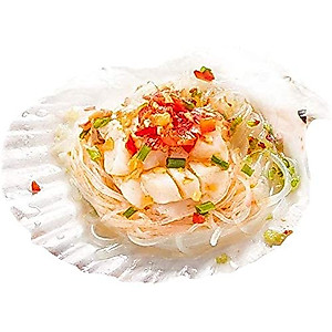 SEAJIAYI 6PCS Scallop Shells for Serving Food,Baking Shells Large Natural White Scallops from Sea Beach for DIY Craft Decor 4-5 Inches