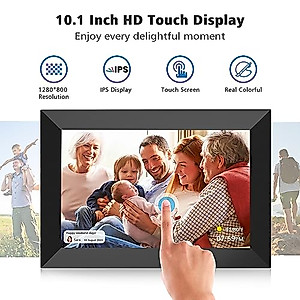 MaxAngel 2 Pack Digital Picture Frame 10.1 Inch WiFi Electronic Photo Frame 32GB Storage SD Card Slot IPS Touch Screen HD Display Auto-Rotate Slideshow Share Videos Photos Remotely Via Uhale App