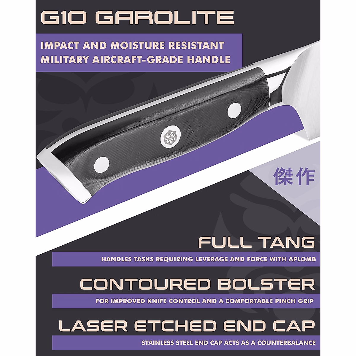 KESSAKU Offset Bread Deli Serrated Knife - 8 inch - Dynasty Series - Razor Sharp Kitchen Knife - Forged ThyssenKrupp German High Carbon Stainless Steel - G10 Garolite Handle with Blade Guard