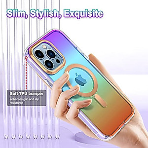 Rancase for iPhone 13 Pro Max Case Compatible with MagSafe,Built with Screen Protector Full Body Shockproof Stronger Magnetic Attraction Women Girls Cover for Apple iPhone 13 Pro Max,Purple
