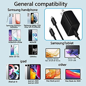 45W USB C Super Fast Charger, Samsung Charger Type C Wall Power Block for Samsung Galaxy S23 Ultra/S23 Plus/S22 Ultra/S22+/Note 10+/Note 20/S20/S21, Tab S7/S7+/S8/S8+/S8, with 6FT Fast Charging Cable