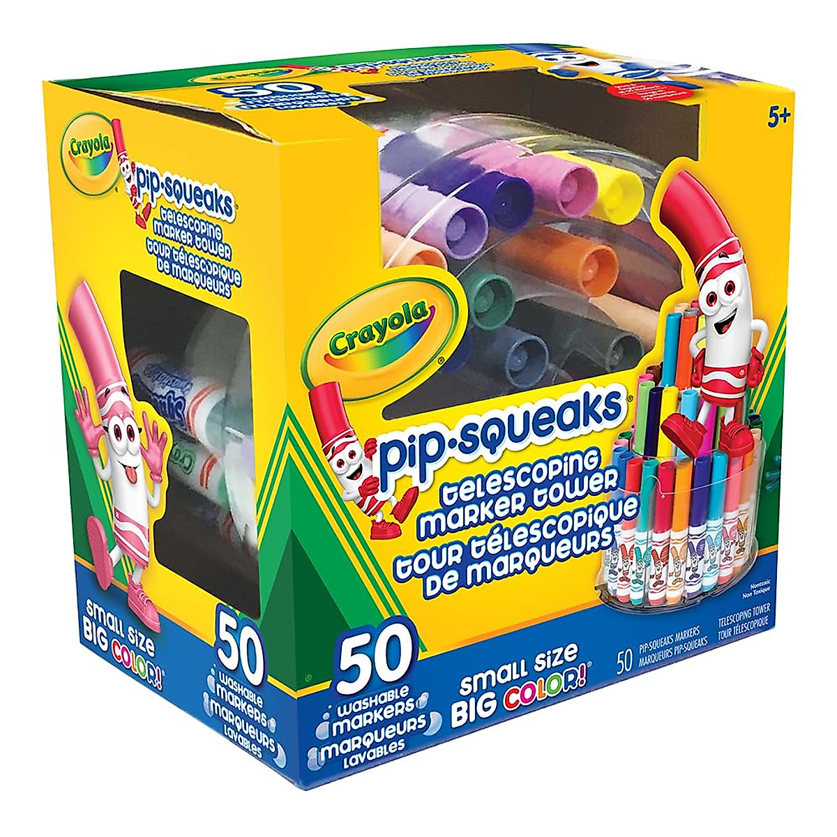 Crayola Pip Squeaks Marker Set, 50 Washable Markers, Gift for Kids