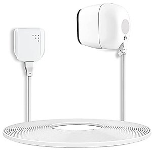 30FT Weatherproof Outdoor Charging Cable and Quick Charge 3.0 Power Adapter Compatible for Arlo Pro and Pro 2, Arlo GO, Other Home Camera (Micro USB), 1 Set, White