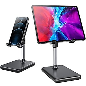 LISEN Cell Phone Stand Tablet Stand Holder [Never Tip Over] iPad Stand for Desk iPad Stands and Holders for Desk Compatible with All Tablets & Smartphones