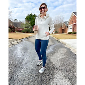 RBX Women's Fleece Lined Legging with Zip Pockets Full Length Outdoor Fleece Legging Zipper Pocket Solid Black S