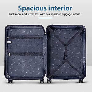 Coolife Luggage Suitcase 4 Piece Set expandable (only 28”) ABS+PC Spinner suitcase with TSA Lock carry on 20in 24in 28in