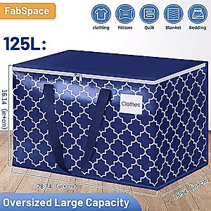 FabSpace Moving Bags, Extra Large Moving Supplies, Heavy Duty Storage Bags, Packing Bags with Reinforced Zippers & Handles, Collapsible Packing Boxes, Storage Totes for Moving, Packing, 125L, 8 Packs