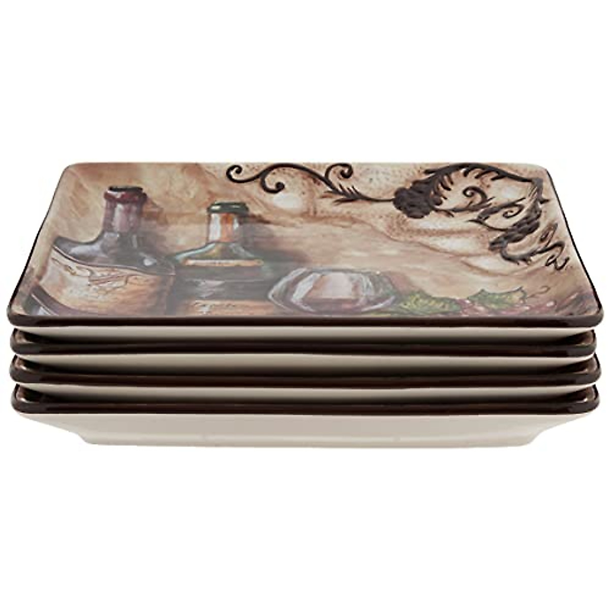 Certified International 43241SET/4 Tuscan View 10.75" Dinner Plates, Set of 4, Multicolor