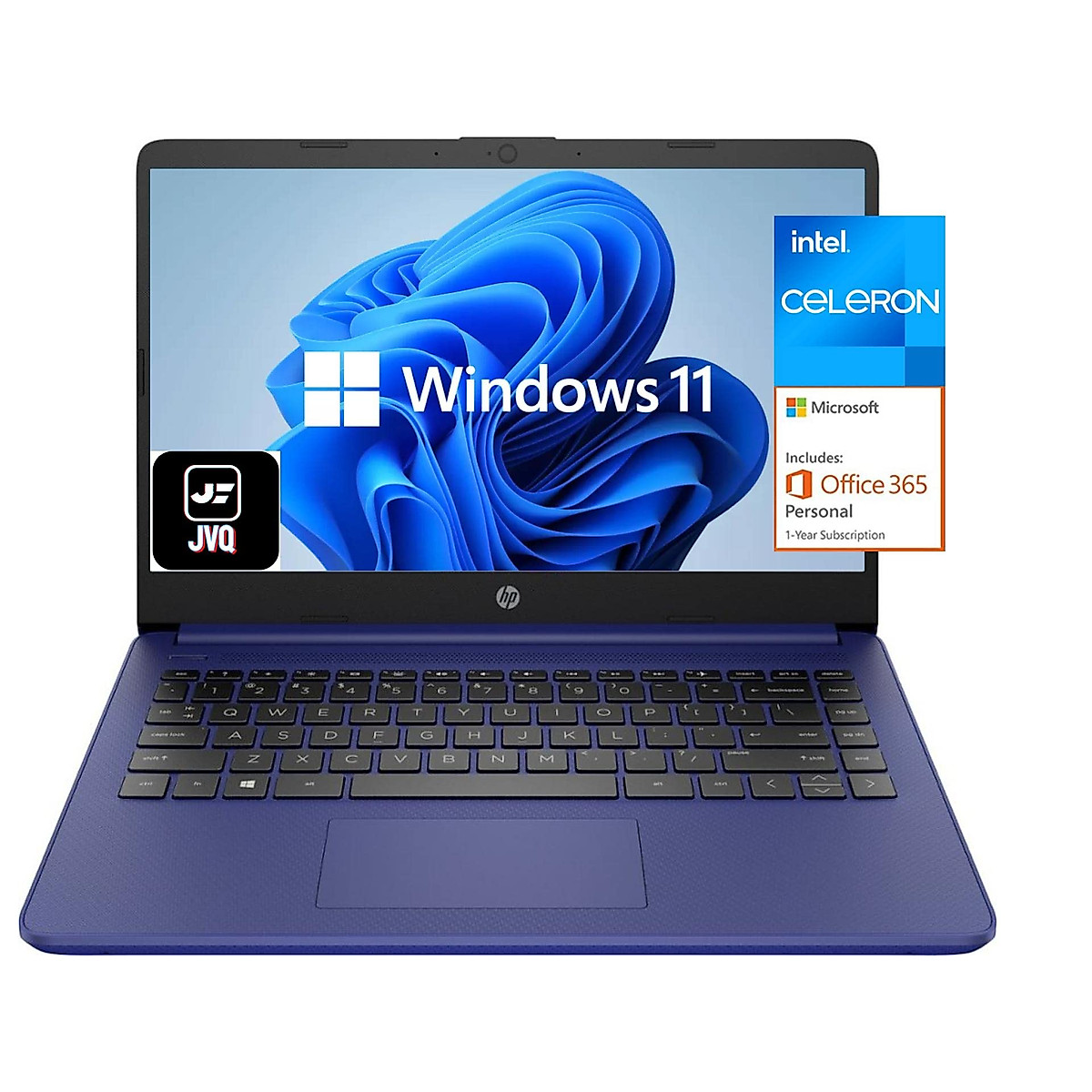 HP 2022 Newest Stream 14" HD Laptop, Intel Celeron N4020(up to 2.8GHz), 16GB RAM, 320GB Space(64GB eMMC+256GB Card), 1-Year Office 365, WiFi, HDMI, USB-C, Webcam, Bluetooth, Windows 11S, Blue+JVQ MP