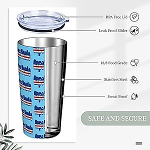 VKKOEWL Cape Verde Cape Verdean Flag Stainless Steel Insulated Tumbler 20 Oz Travel Water Bottle Coffee Mug Drink Cup With Lid Straw