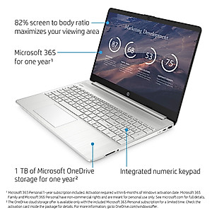 HP 2021 15.6" HD Laptop Computer, AMD Athlon Silver N3050U, 4GB RAM, 128GB SSD, HDMI, USB-C, WiFi, Webcam, Windows 10 S with Office 365 for 1 Year, Mouse, Sleeve + Fairywren Card (Pale Gold)