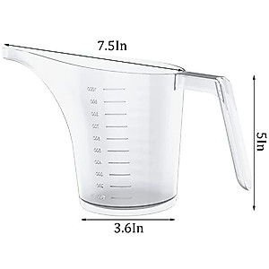 WUWEOT 12 Pack Measuring Funnel Pitcher, 33OZ Easy Pour Measuring Cup with Long Spout for Soap Cakes Making, Filling Muffin Pans, Bakeware Molds, Oils, Fluids (1000ml)