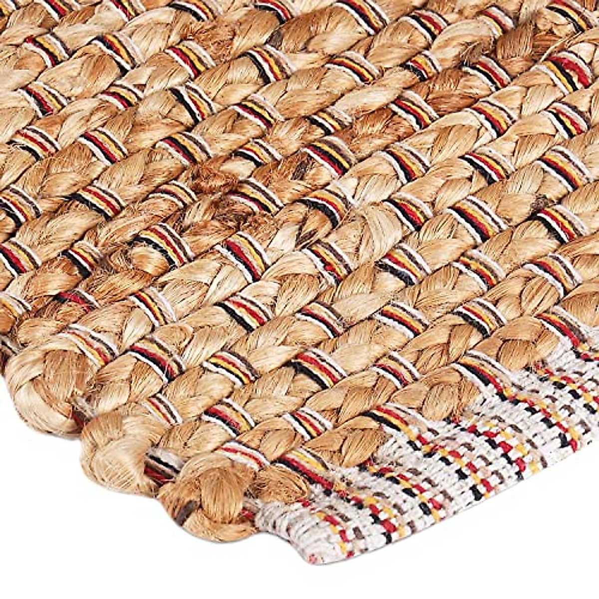 Lush Ambience Lara Premium Jute Area Rug, Jute Rug for Living Room, Bedroom, Farmhouse, Natural Jute Rug 4X6 Ft Braided Rug