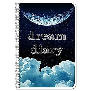 BookFactory Dream Diary/Dream Journal/Log Book- 120 Pages - 6" x 9", Durable Thick Translucent Cover, Wire-O Binding (LOG-126-69CW-A(DreamDiary)-DX)