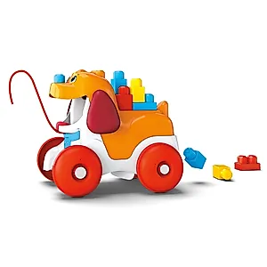 Mega Bloks Pull-Along Puppy Preschool Building Set with Block Pooping, Multi (GNW63)