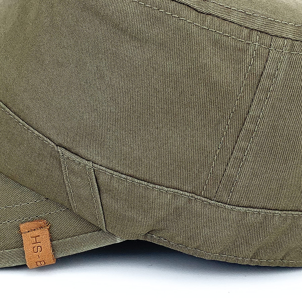 REDSHARKS Short Brim Cadet Caps for Men Cool Cadet Hats for Women Ponytail Army Olive Green