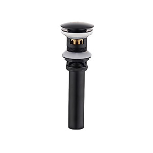 LAZ HOME Bathroom Sink Faucet with Pull Out Sprayer,Brass Single Handle Black Bathroom Basin Faucet with Bathroom Sink Drain Detachable Strainer Basket