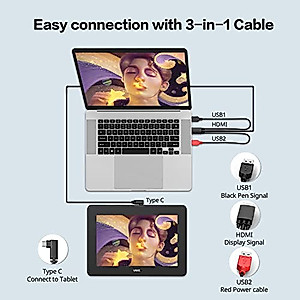 UGEE 11.9 Inch Drawing Tablet with Screen,127% sRGB Full-Laminated and Anti-Glare Computer Graphics Tablets,8192 Levels Battery-Free Stylus with Digital art tablet,Drawing Pad for Windows/Mac OS/Linux