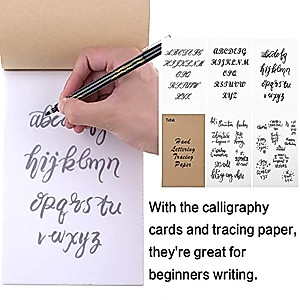 Tebik Calligraphy Pens Set, 22 Pack Hand Lettering Pens Kit, Calligraphy Markers with for Beginners Writing, Journaling, Signature, Art Drawing, Illustrations, Card Making, Design