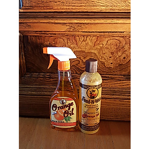 Howard Feed N Wax Wood Polish and Conditioner, and Howard Orange Oil Wood Polish, Wood Furniture Cleaner and Teak Wood Cleaner