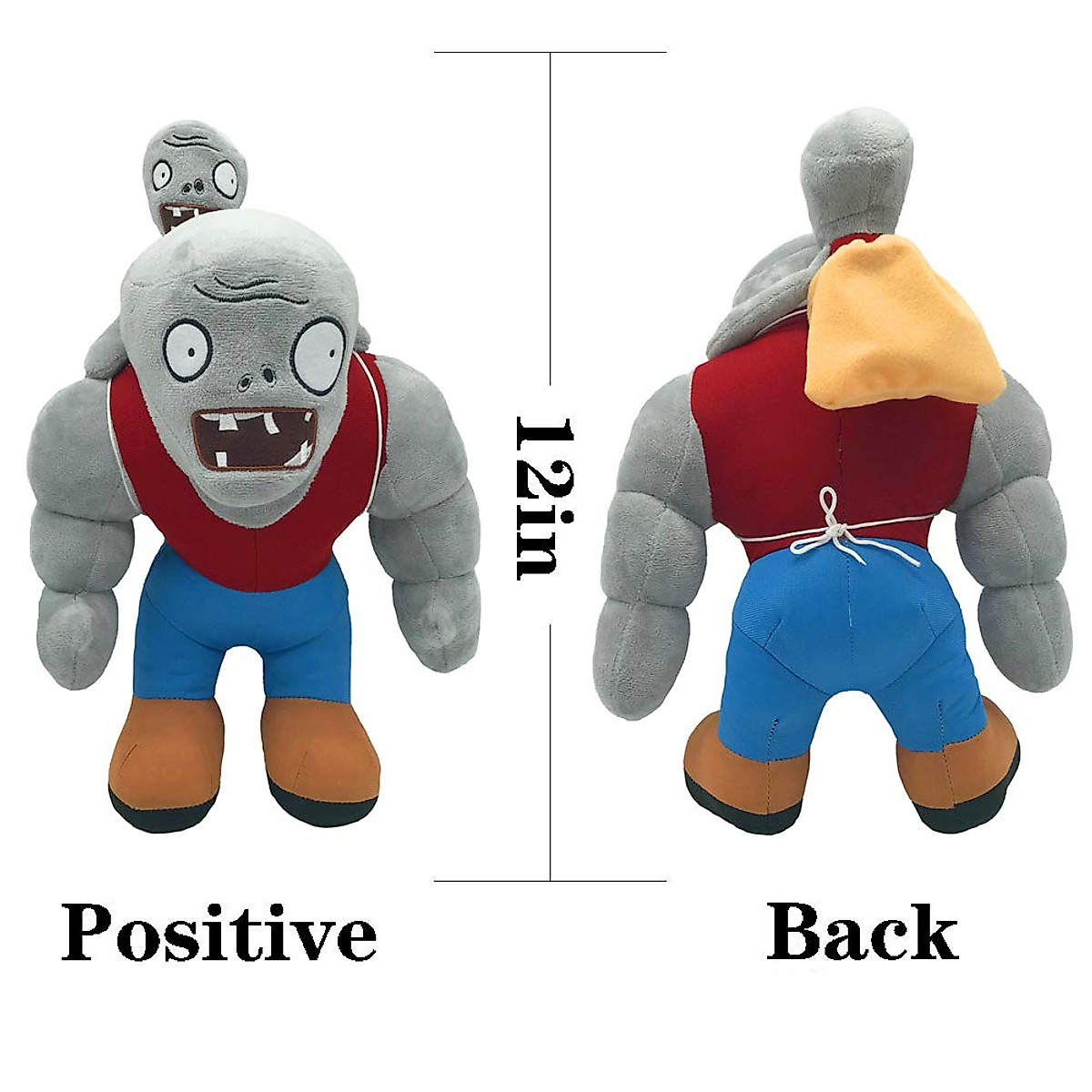 Ycixri Plants V.S. Zombies Gargantuar Zombies Plush Toys, 12” Muscle Zombie Stuffed Doll for Boy Girl Christmas Halloween Birthday Gift