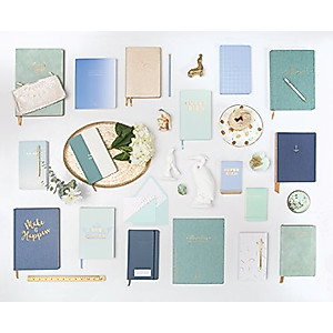 DesignWorks Ink Exposed Spine Cloth Covered Perpetual Planner, Blue- Anchor