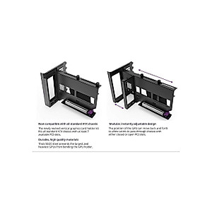 Toptekits Cooler Master Universal Vertical Graphics Card Holder KIT VER.2 with 165mm/6.5in Riser Cable, for Full Tower/Standard ATX Chassis with at Least 7 Available PCI Slots