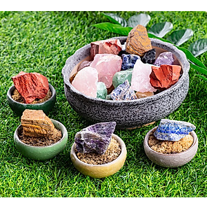 UU UNIHOM 3 lbs Bulk Rough Madagascar Stones Mix - Large 1" Natural Raw Stones Crystal for Tumbling, Cabbing, Fountain Rocks, Decoration,Polishing, Wire Wrapping, Wicca & Reiki Crystal Healing