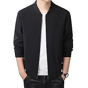 FoxQ Men's Bomber Jacket Lightweight, Slim Fit Sportswear Daily Casual Style with a Sporty Edge